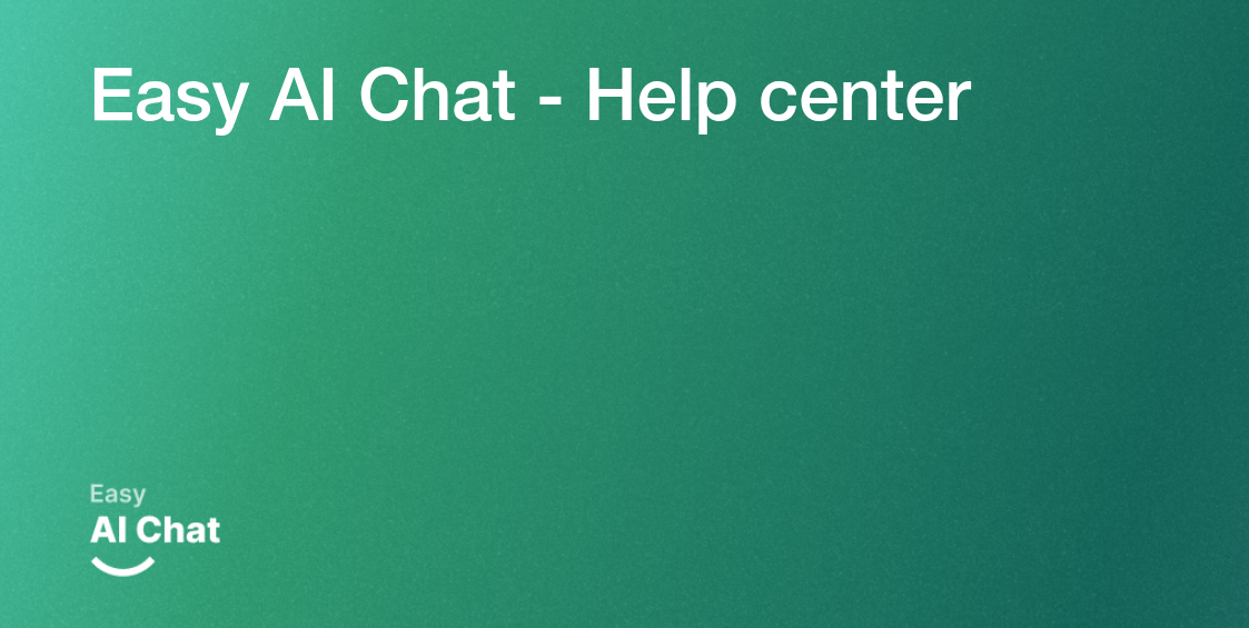 Easy AI Chat - Help center